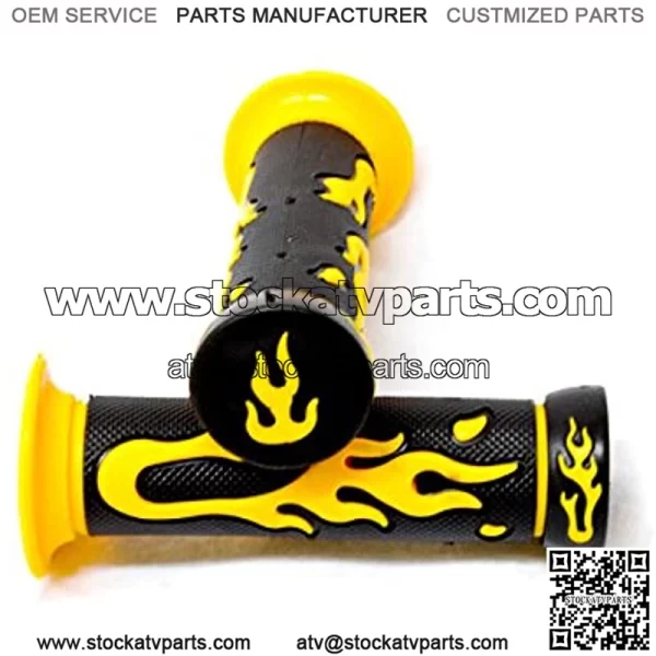 ATV/PWC Yellow Flame Hand Grips 7/8" Handlebar Compatible with Yamaha ...